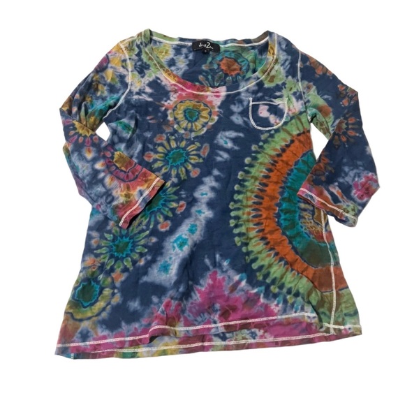 Just Zen | Tops | Just Zen Tie Dye Multicolor Print Shirt | Poshmark